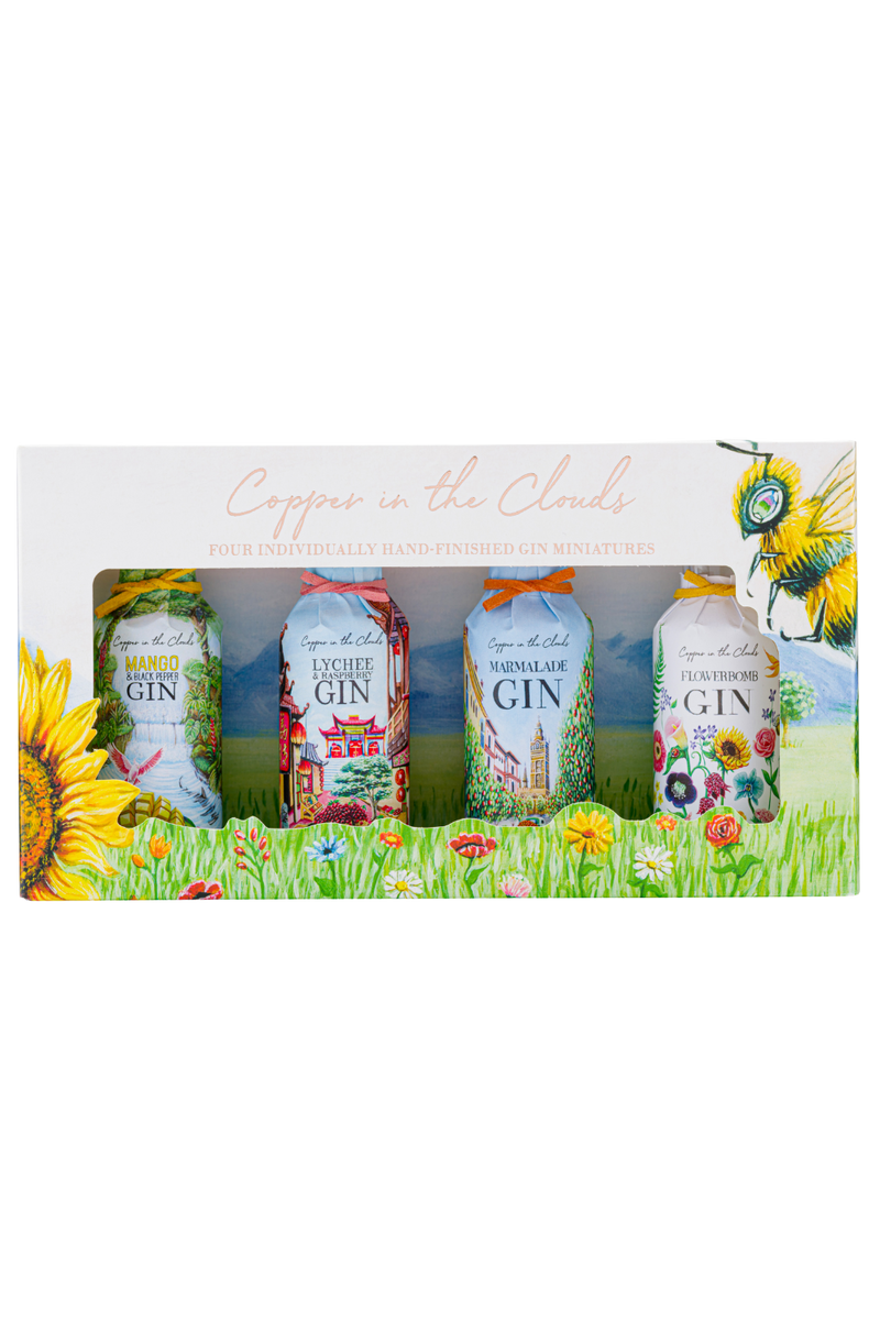 Luxury Miniature Gift Set – 4 x 50ml Gin Miniatures – Copper in the Clouds